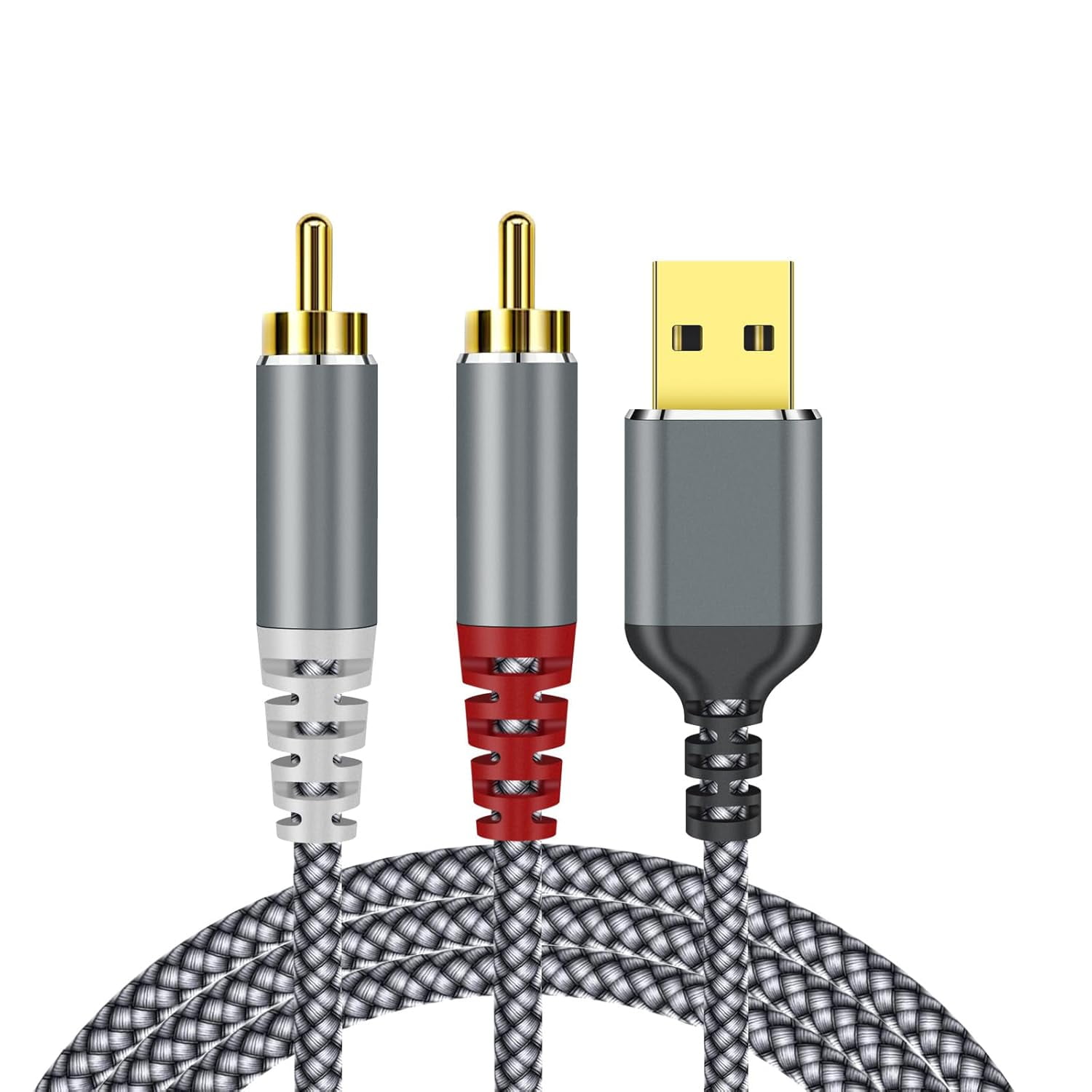 TRAHOO-Compatible with USB to RCA Audio Cable,16FT USB to 2RCA Male ...