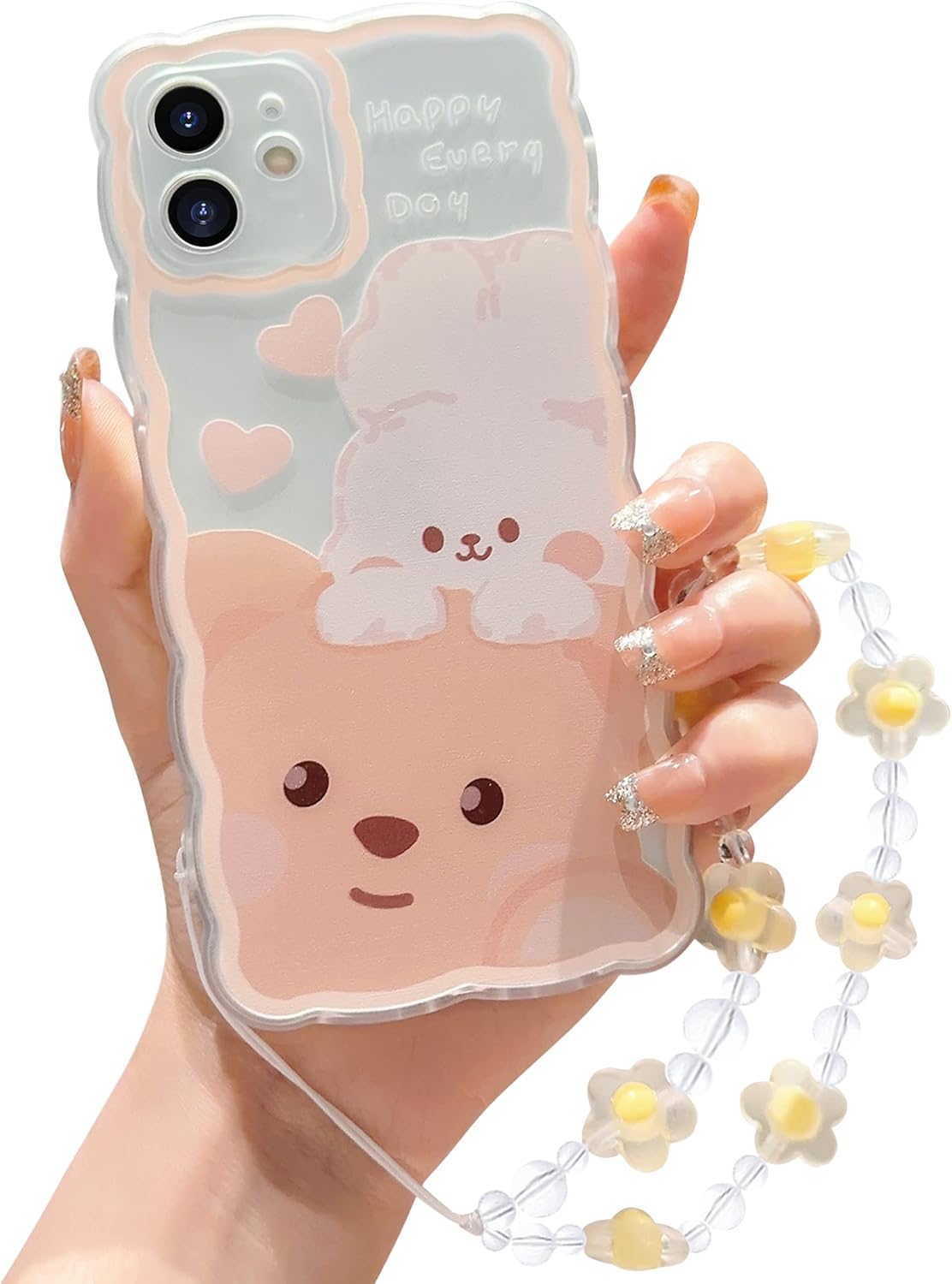 TRAHOO-Compatible with iPhone 12 Case Cute Cartoon Little Bear Rabbit ...