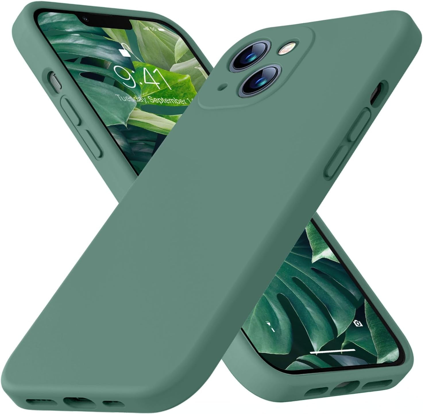 TRAHOO-Compatible with iPhone 13 Case 6.1 inch Premium Liquid Silicone [Soft Microfiber Lining ...