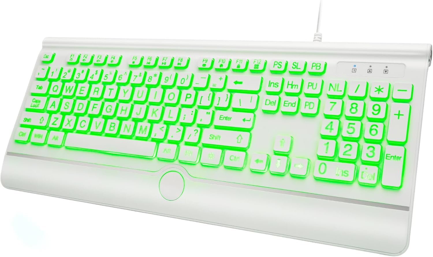 TRAHOO-Computer Wired Keyboard, Large Print Backlit Keyboard with Wrist ...