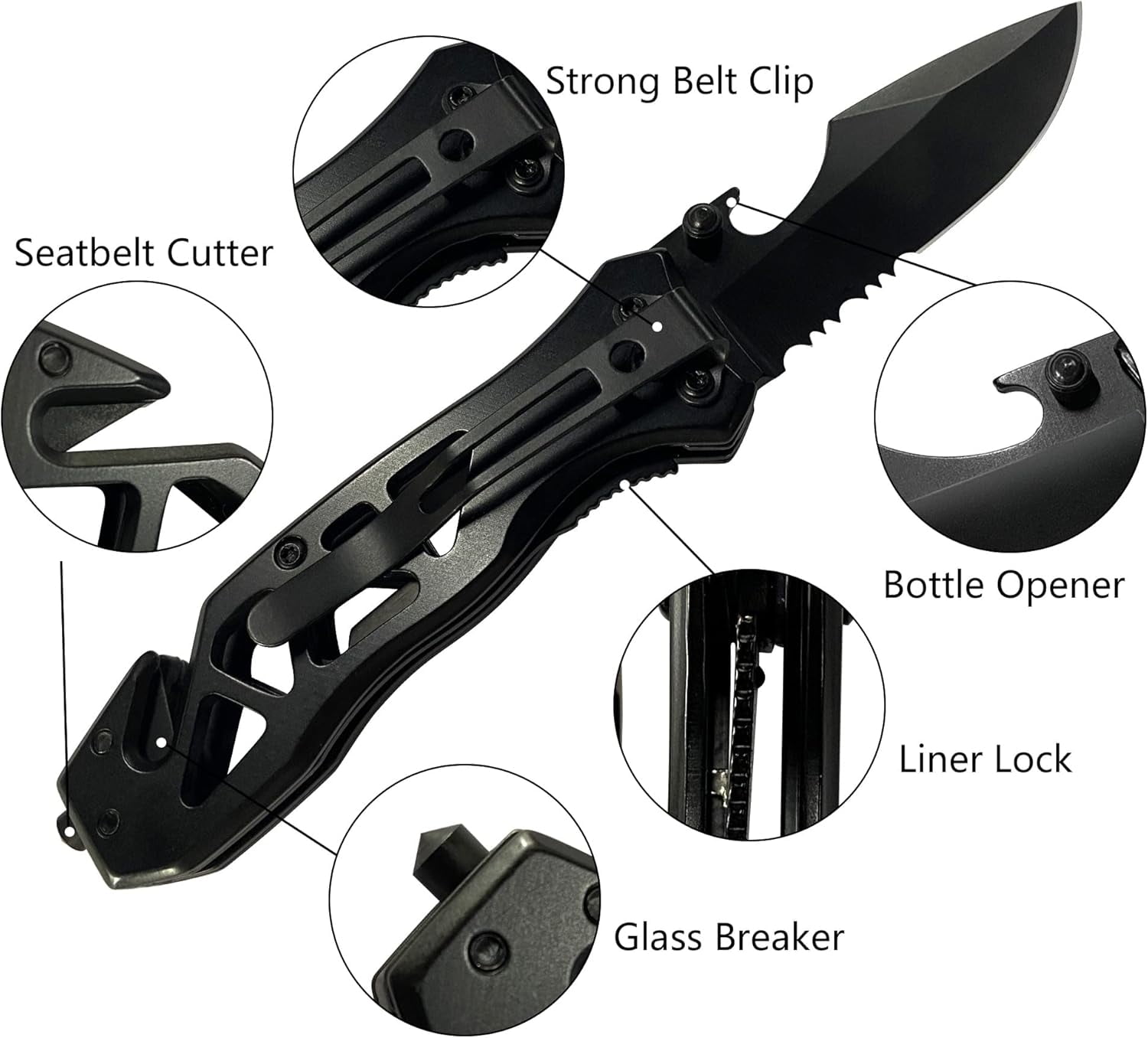 TRAHOO-Cool Daily Practical Folding Pocket Knife with Glass Breaker ...