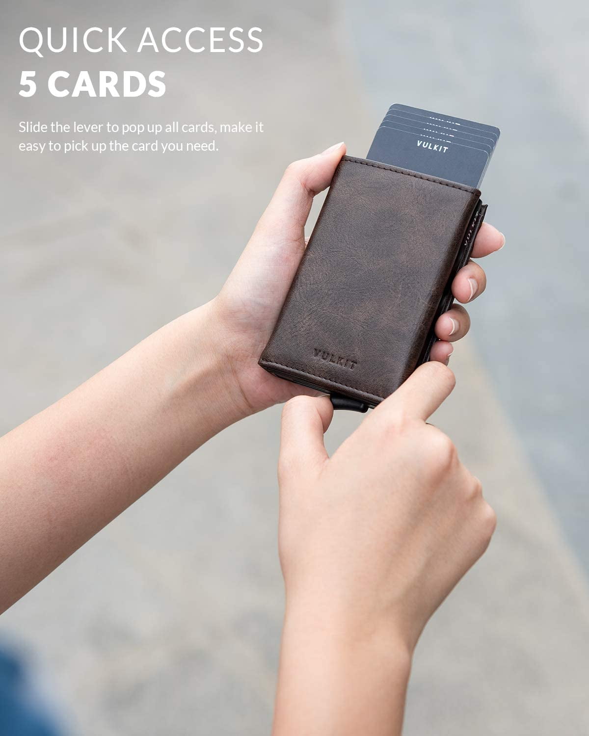 TRAHOO-Credit Card Holder Leather Bifold Pop up Wallet with Banknote ...