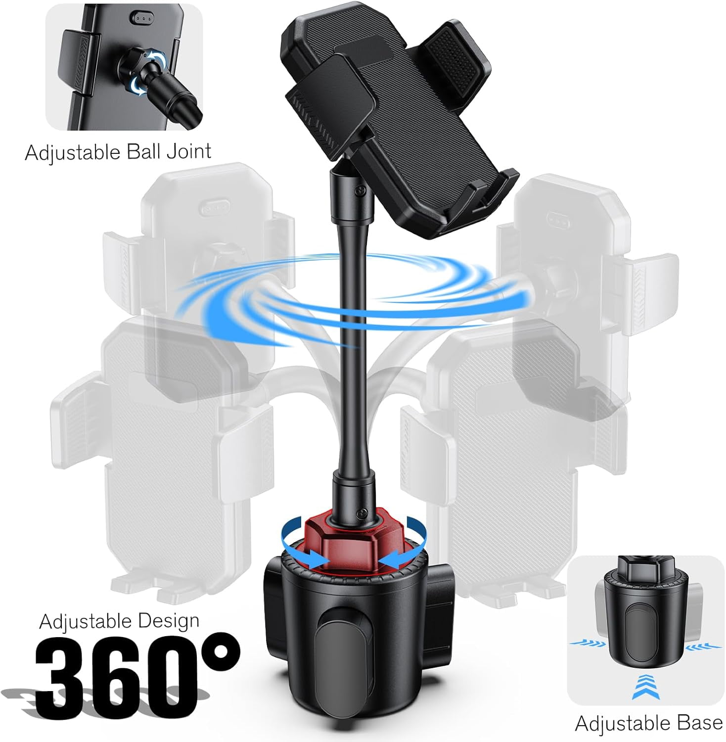 TRAHOO-Cup Holder Phone Holder [Super Stable] Universal Cup Holder ...