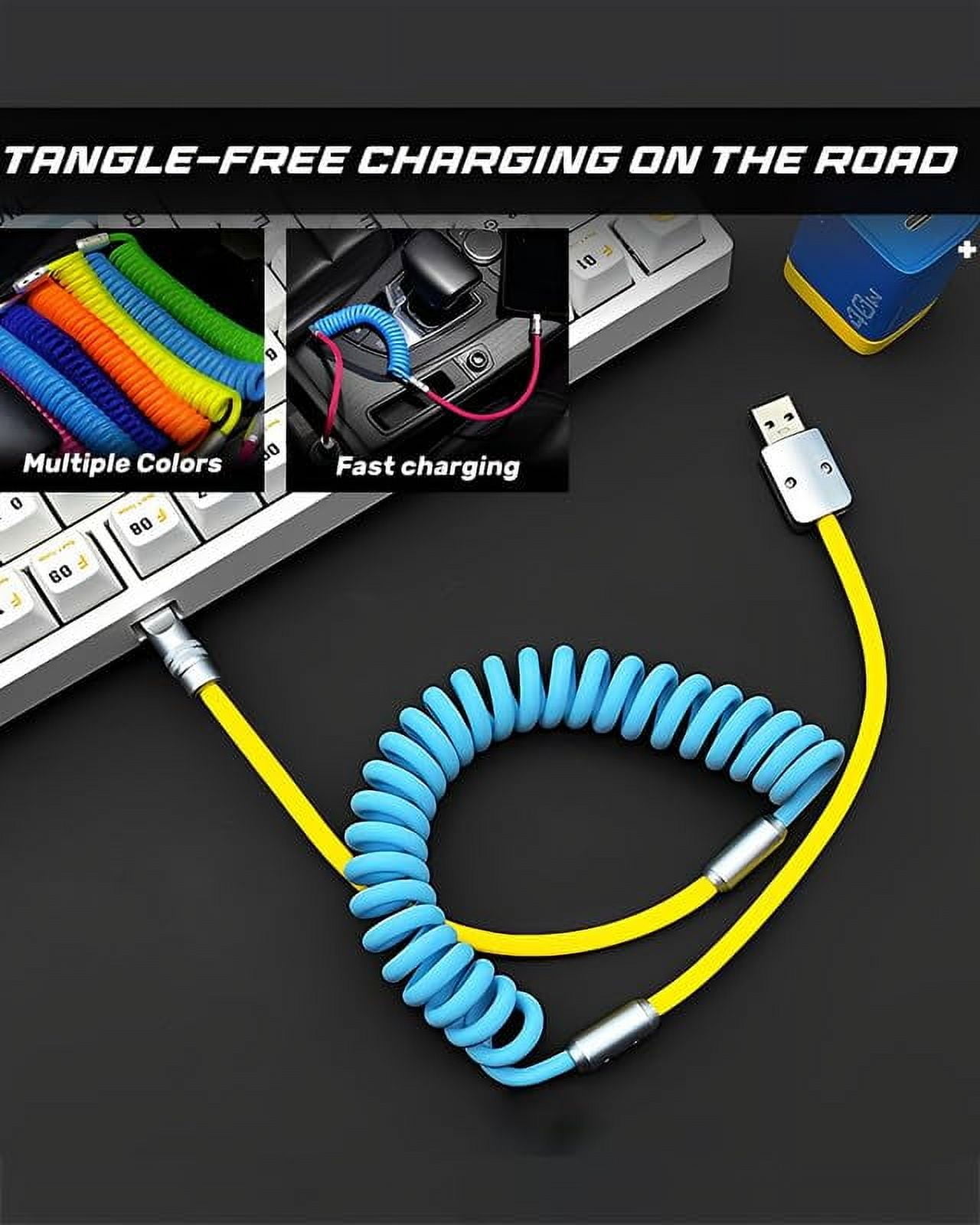 TRAHOO-Curly Chubby New Spring Charge Cable Spiral Braid Fast Charging ...