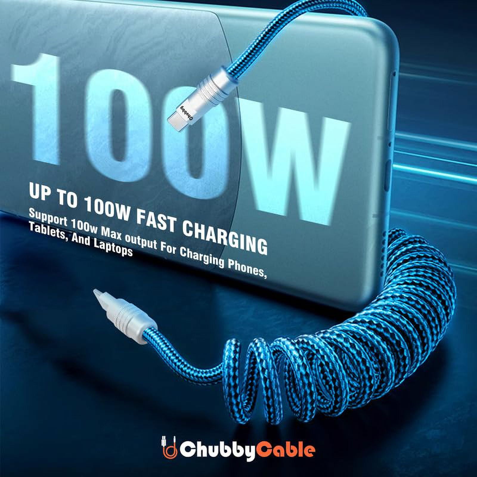 TRAHOO-Curly Chubby Retractable Fast Charging Cable Short Charger Cable ...