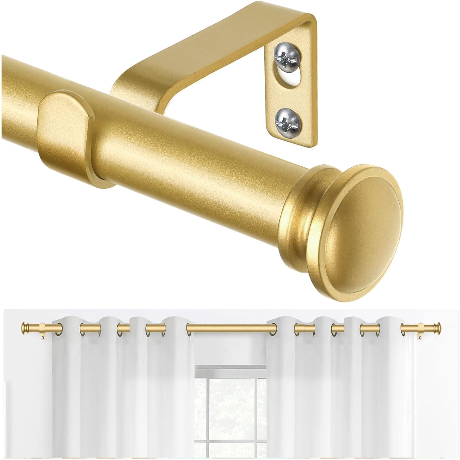 TRAHOO-Curtain Rod 32 to 115 Inch, Telescoping Splicing 3/4 Drapery ...