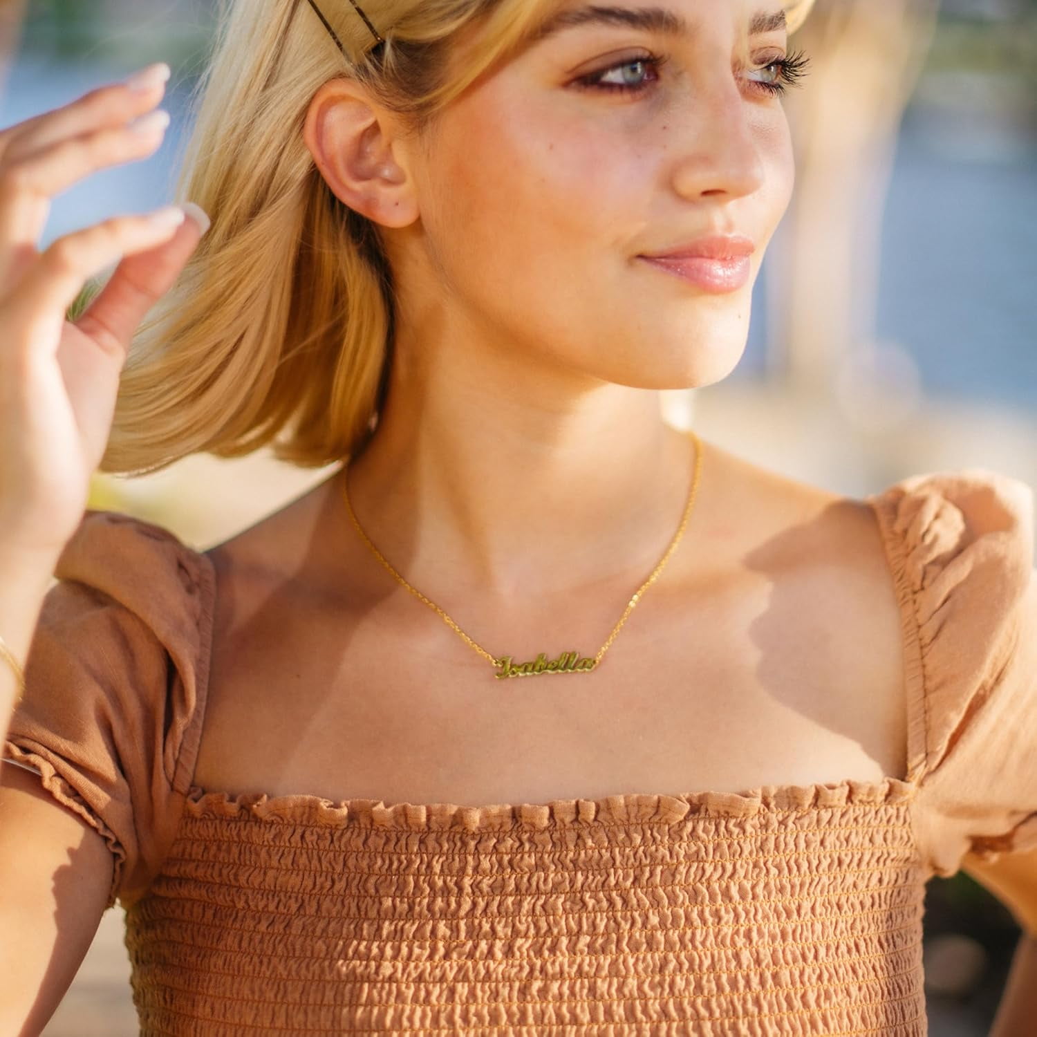 TRAHOO-Custom Name Necklace Personalized | Name Pendant Necklace ...