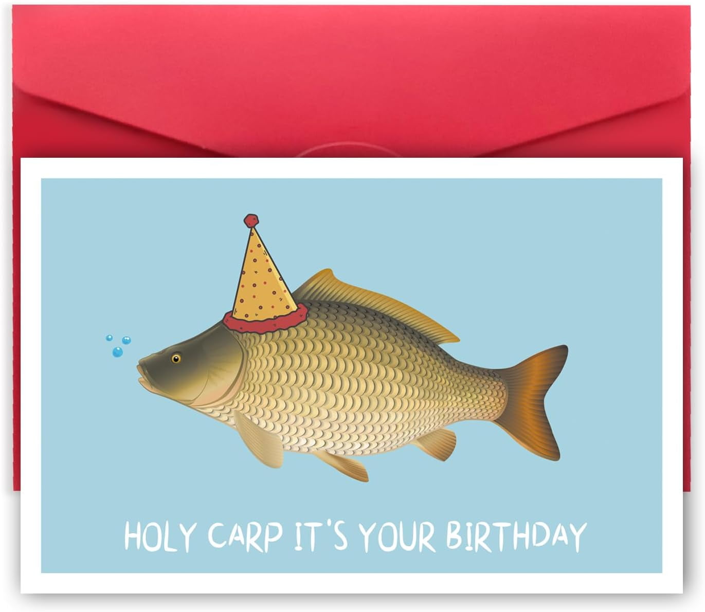 TRAHOO-Cute Carp Fish Birthday Card for Men Women, Funny Fishing Pun ...