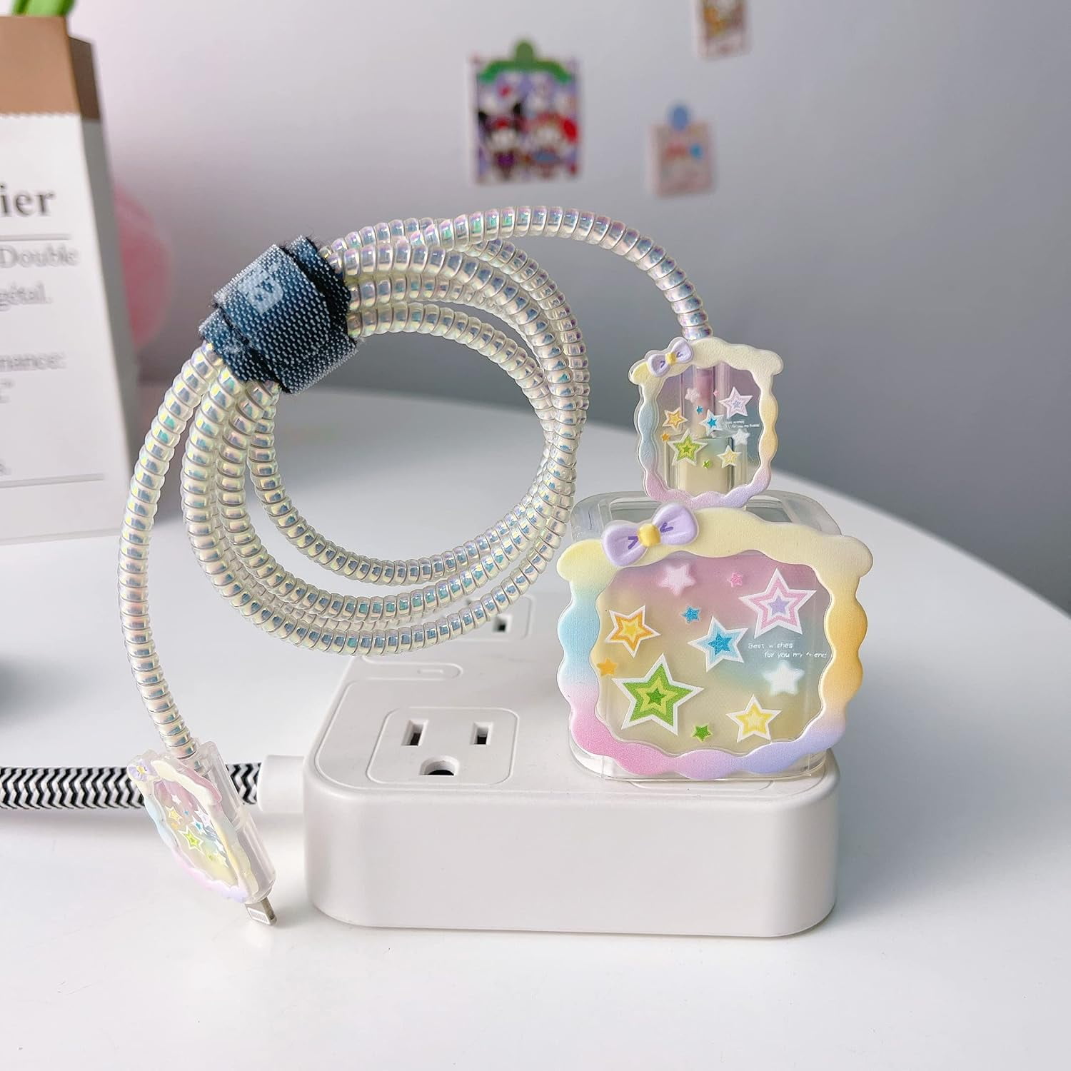 TRAHOO-Cute DIY Cable Protector, Compatible for iPhone 20W USB-C Power ...