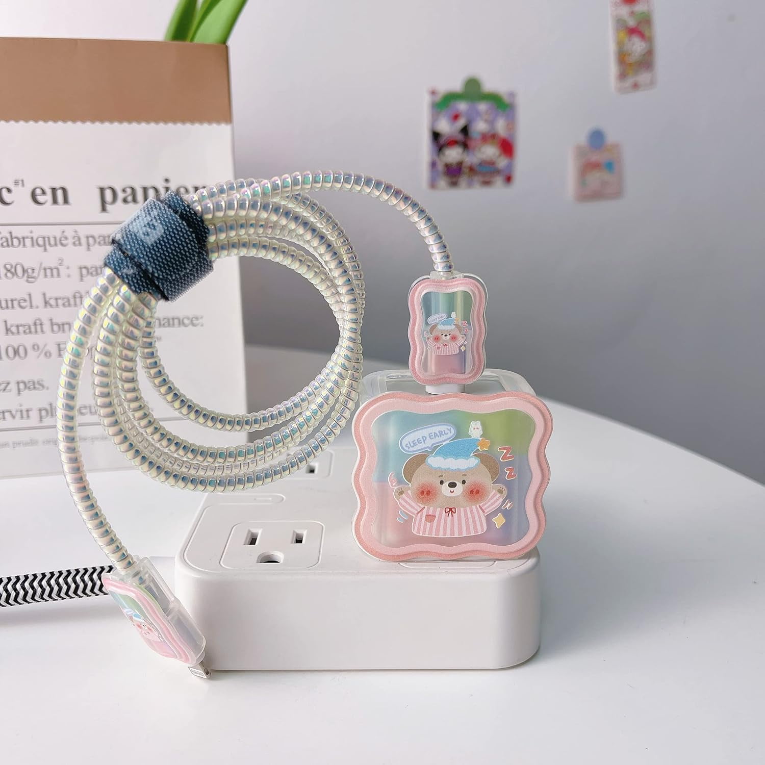 TRAHOO-Cute DIY Cable Protector, Compatible for iPhone 20W USB-C Power ...