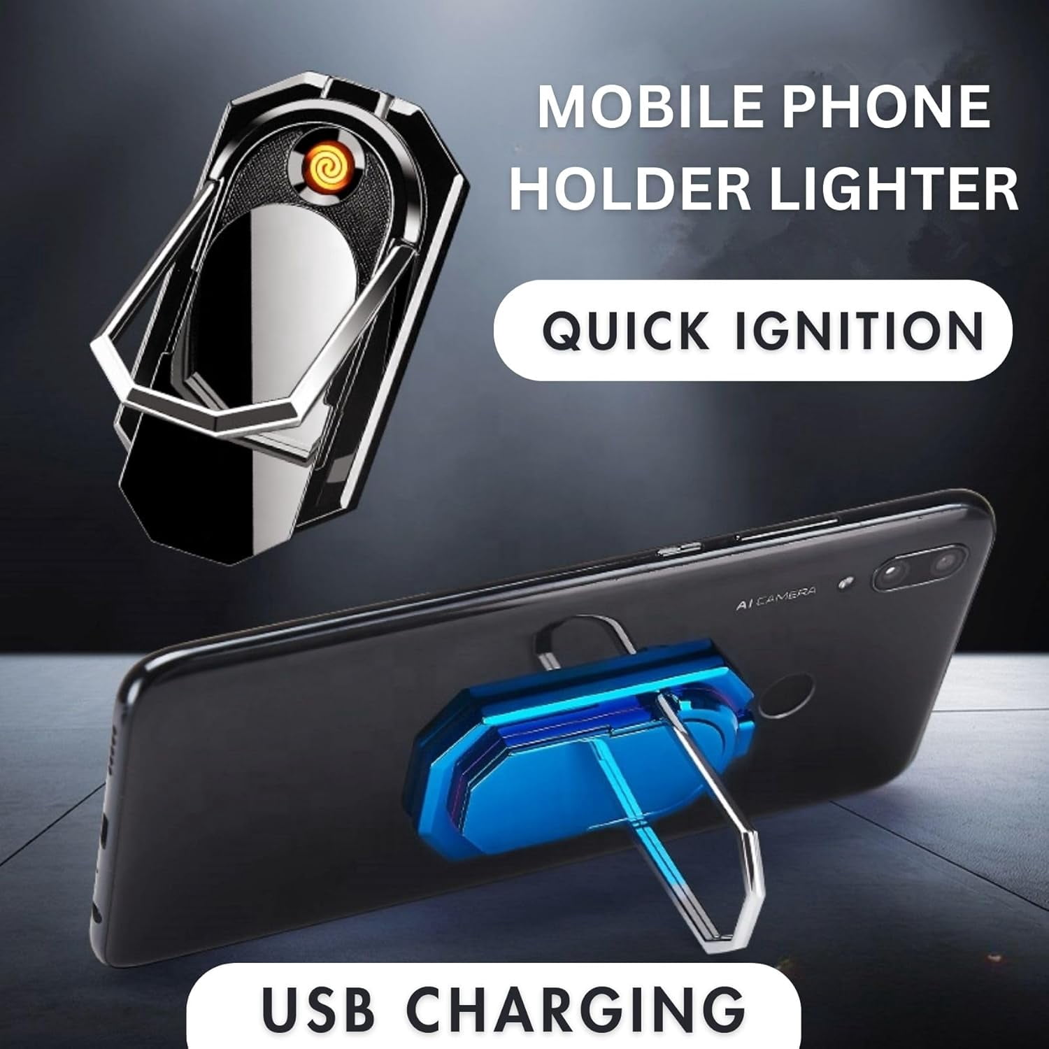 TRAHOO-D.A.D USB Lighter Magnetic with Phone Holder Car Mount Stand ...