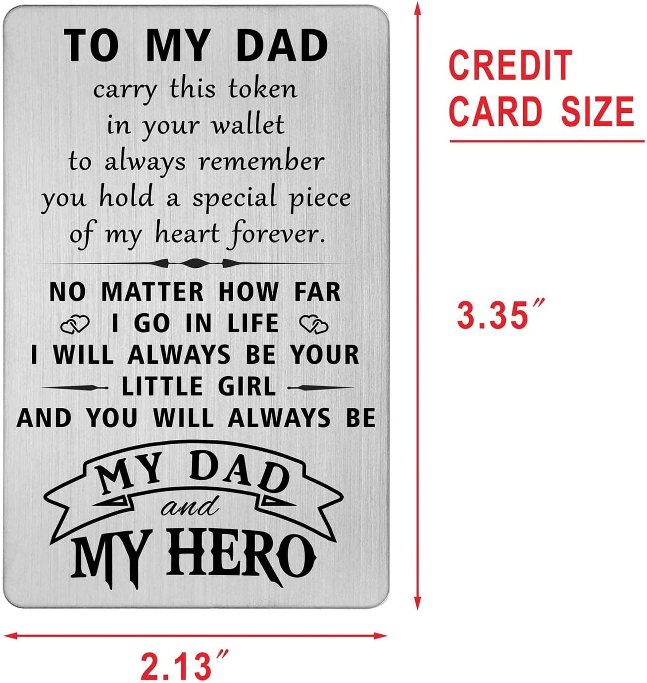 TRAHOO-Dad Fathers Day Wallet Card - Dad Gifts from Daughter - Father ...
