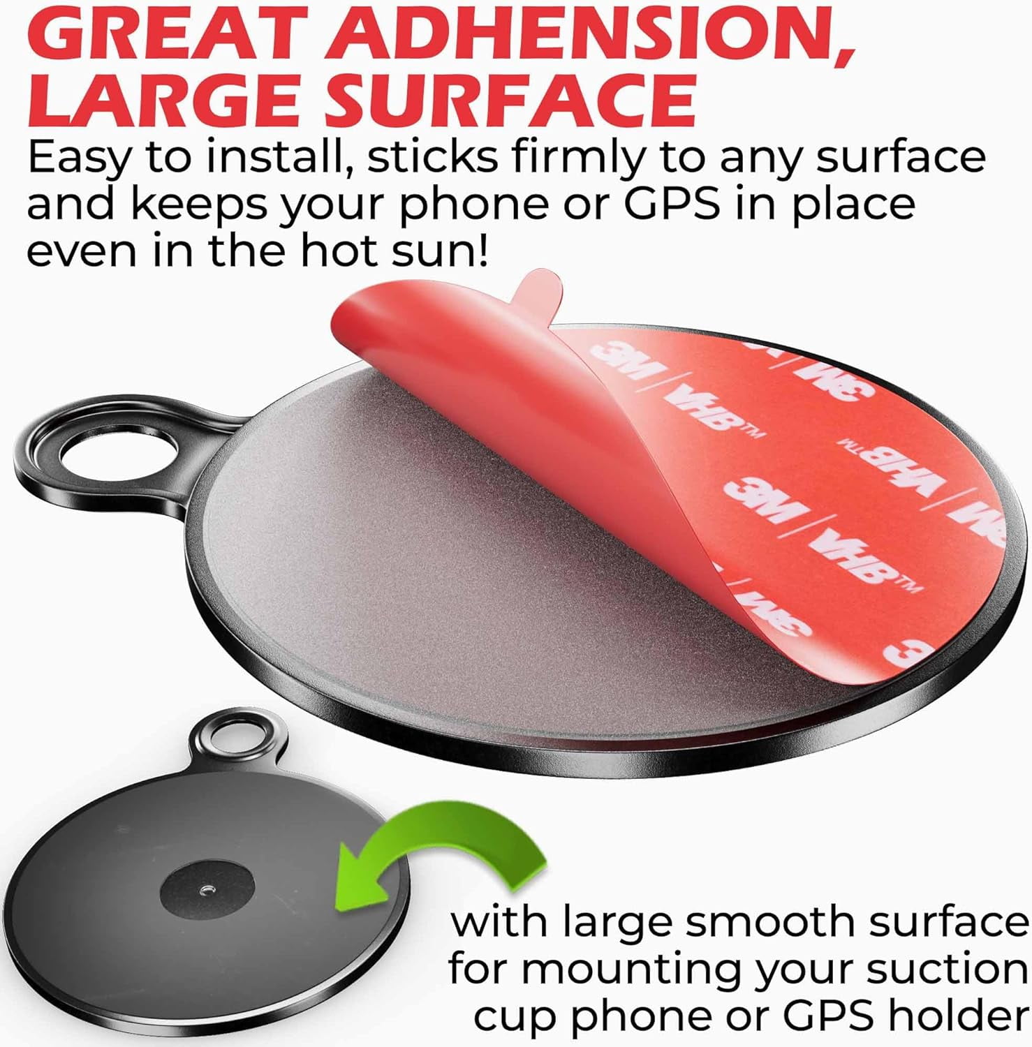 TRAHOO-Dashboard Pad Mounting Disk for Suction Cup Mount - 3M Dashboard ...