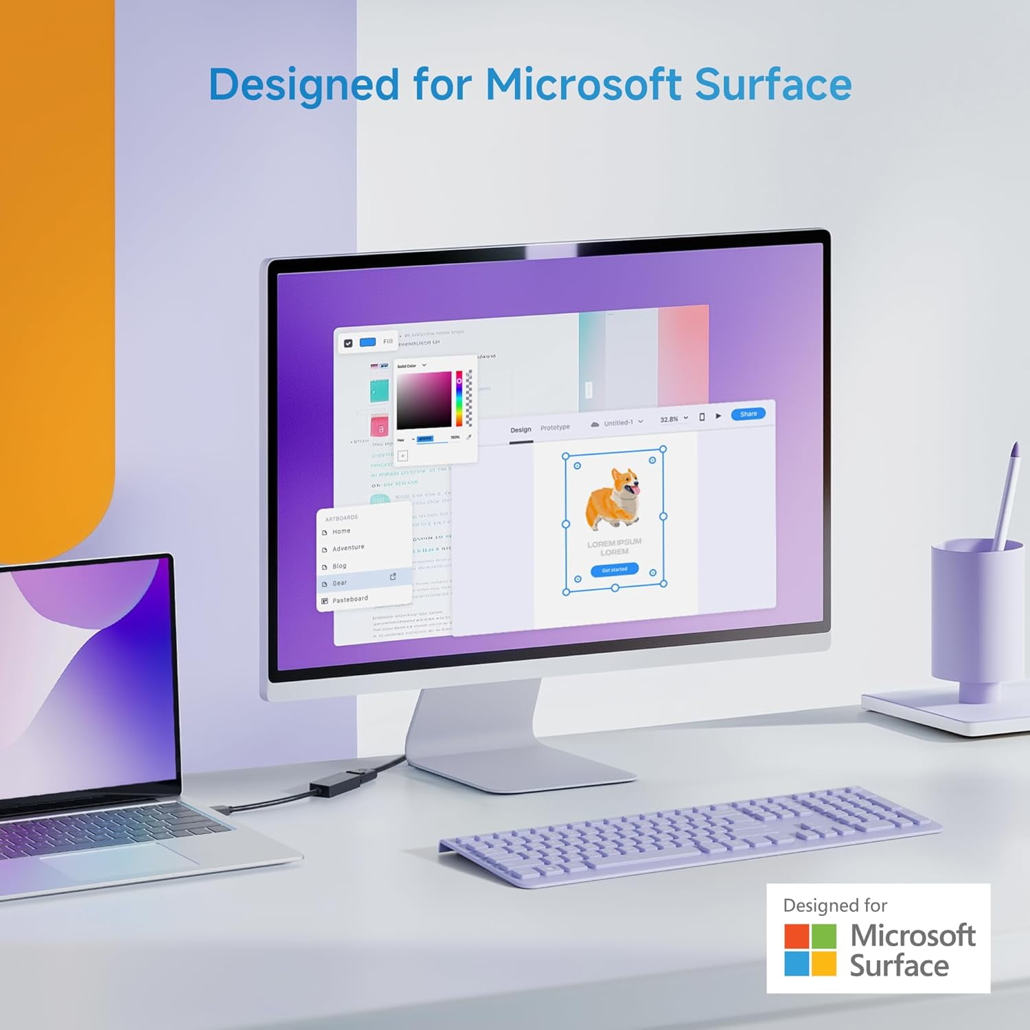 TRAHOO-[Designed for Microsoft Surface] USB C to DisplayPort 1.4 ...