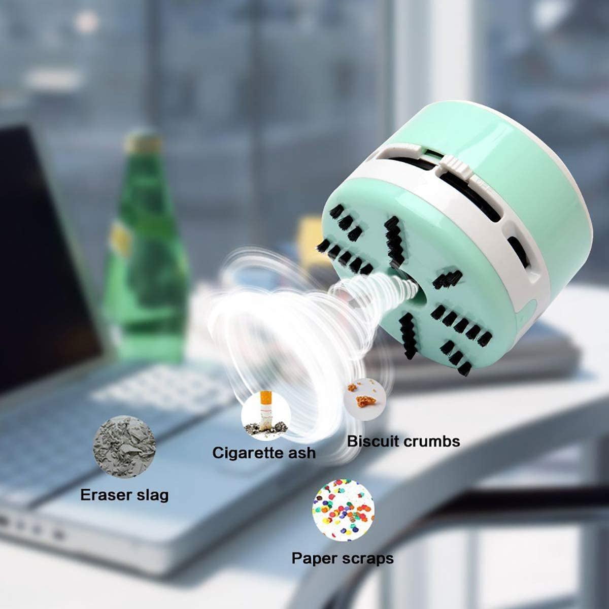 TRAHOO-Desktop Vacuum Cleaner Portable Keyboard Sweeper Mini Crumb ...