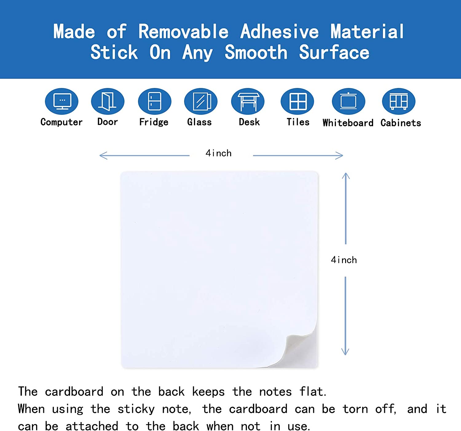 TRAHOO-Dry Erase Sticky Notes, Reusable Whiteboard Sticker (3 inch ...