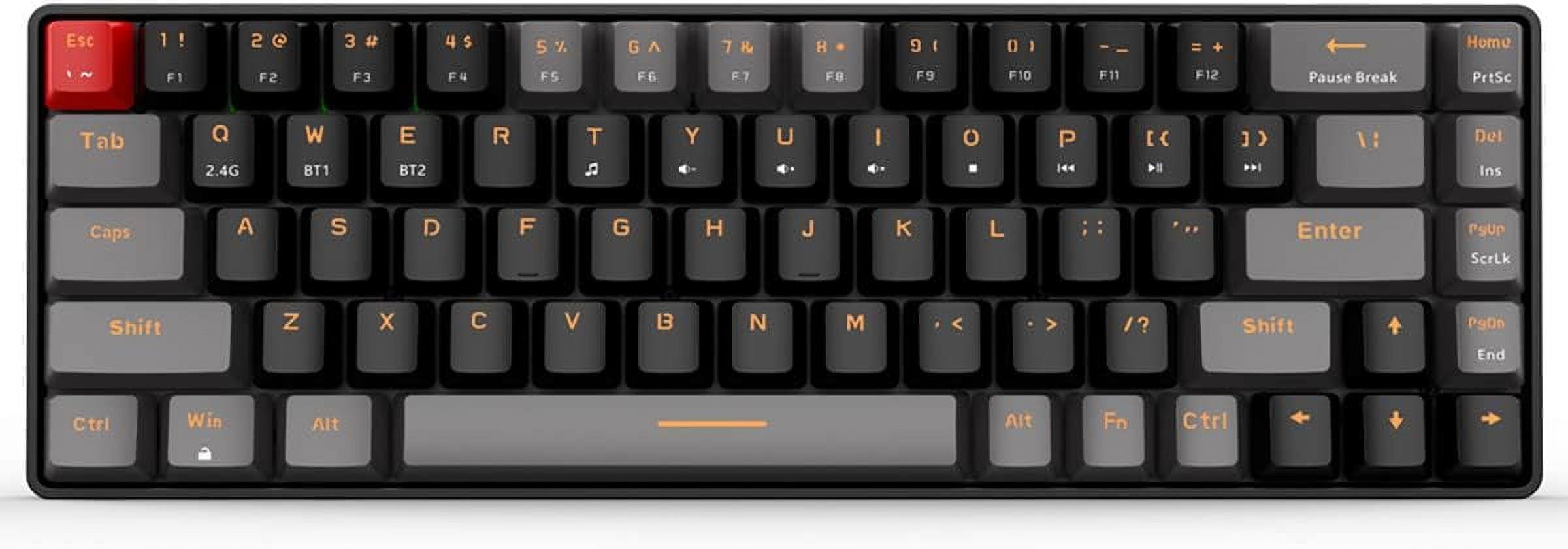 TRAHOO-Dual Mode 2.4G/BT Wireless Mechanical Keyboard Brown Switch ...