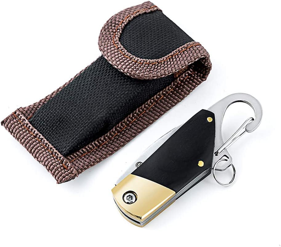 TRAHOO-EDC Sandalwood Mini Pocket Camping Keychain Knife, World's ...