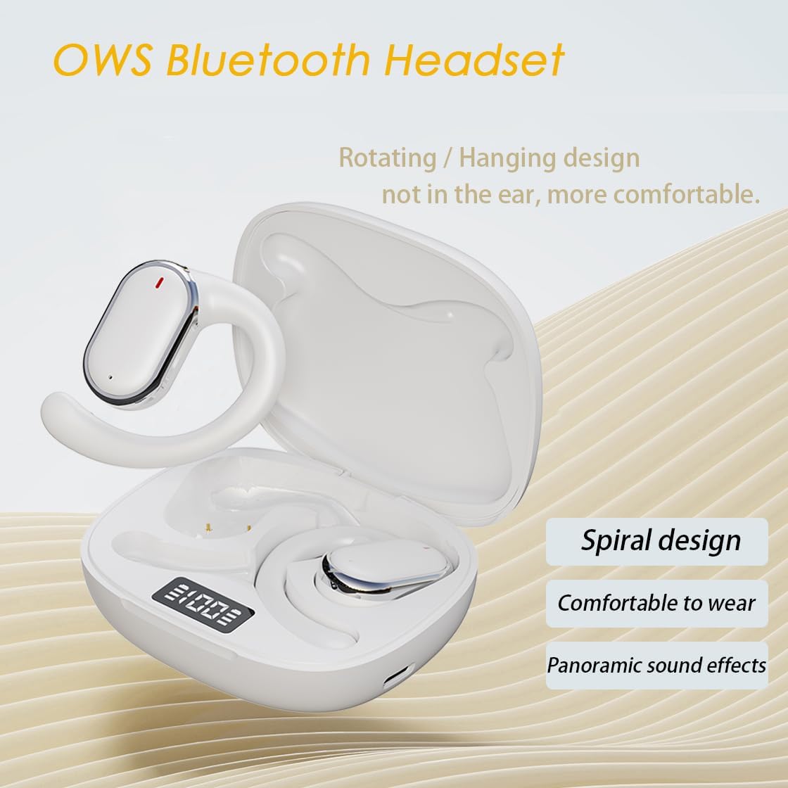 TRAHOO-Ear-Hook Style Wireless Bluetooth Headset, Hanging Not in Ear ...