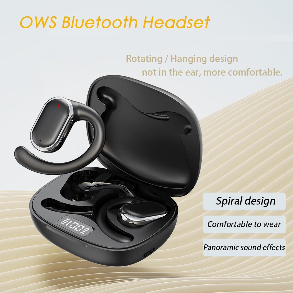 TRAHOO-Ear-Hook Style Wireless Bluetooth Headset, Hanging Not in Ear ...