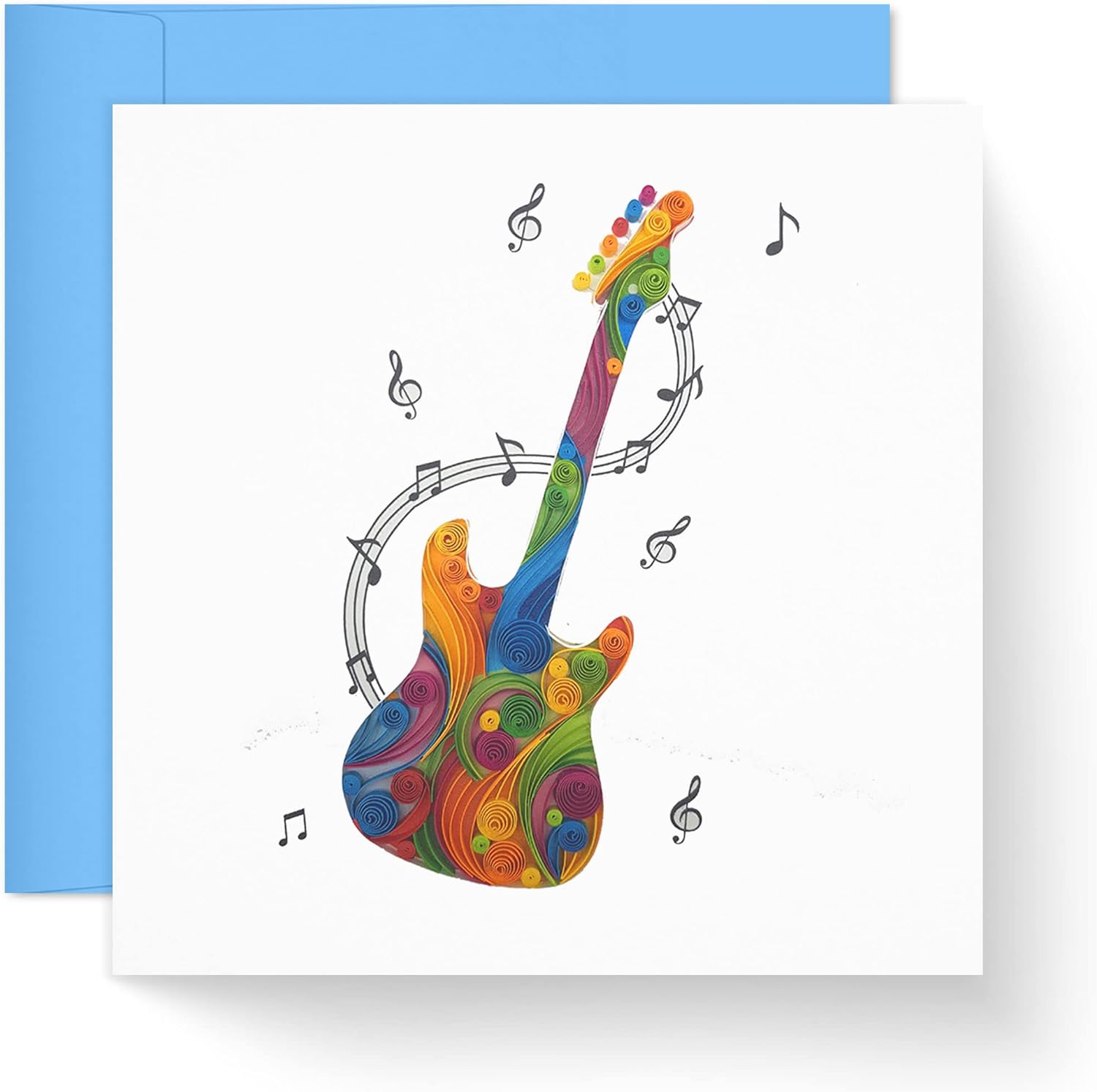 TRAHOO-Electric Guitar Greeting Card, Quilling Card with Music Note ...