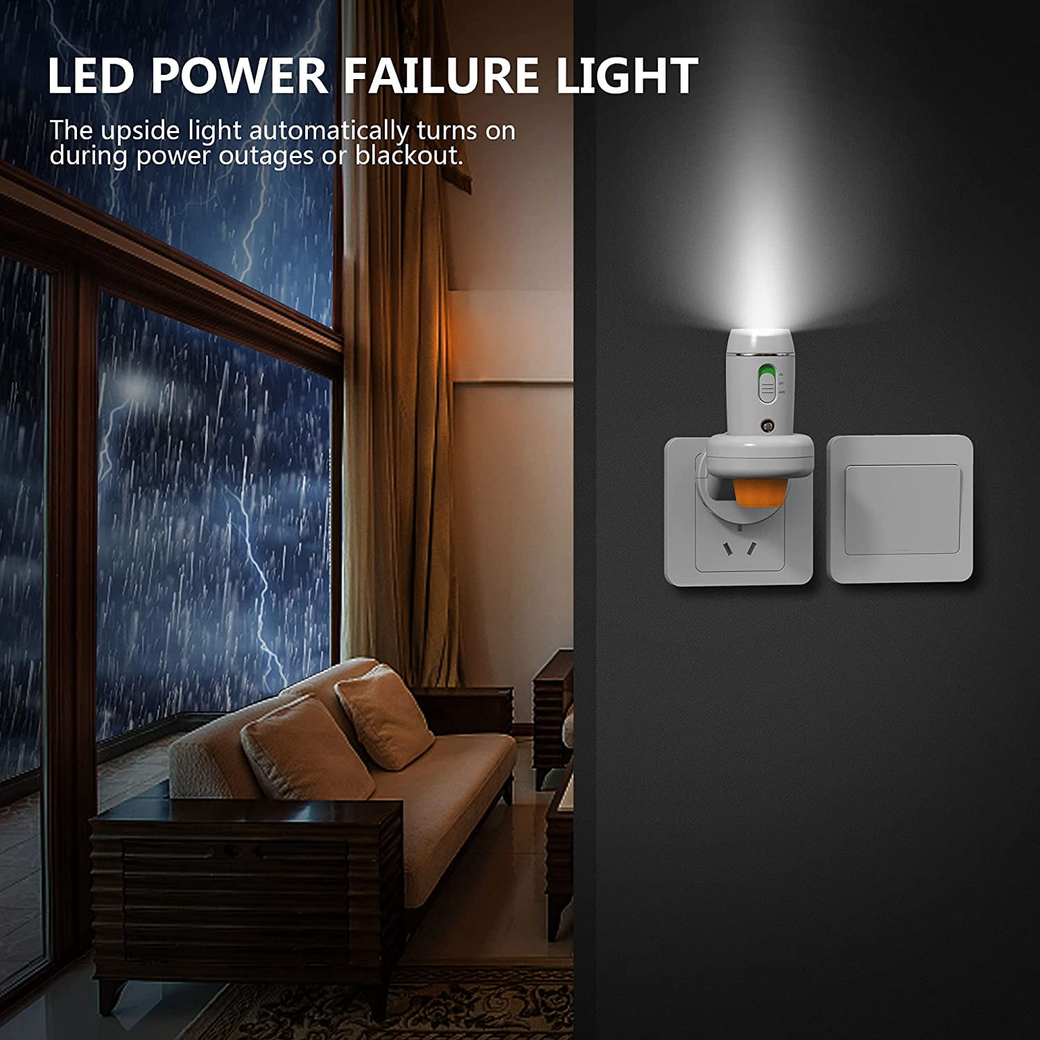 TRAHOO-Emergency LED Flashlight, 3-in-1 Rechargeable Power Failure ...