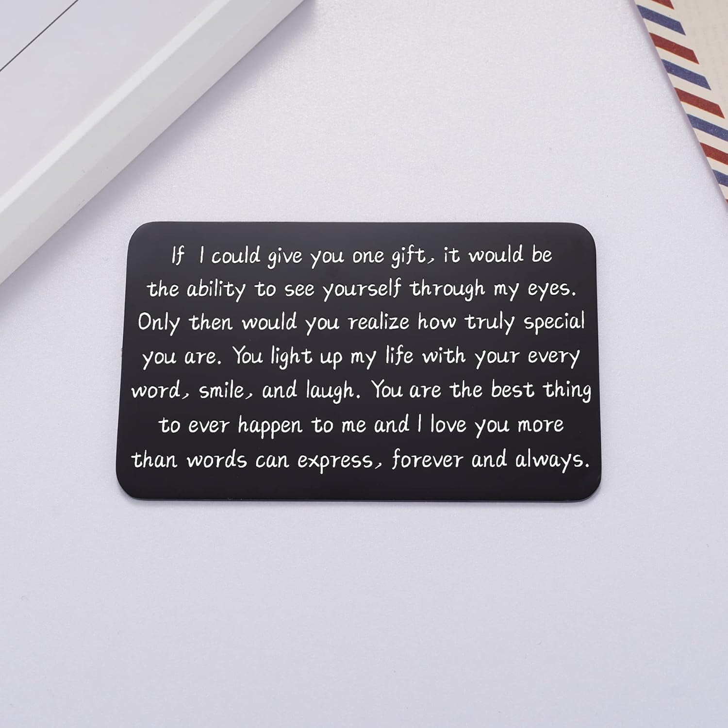 TRAHOO-Engraved Love Note Wallet Card for Birthday Chrismas ...