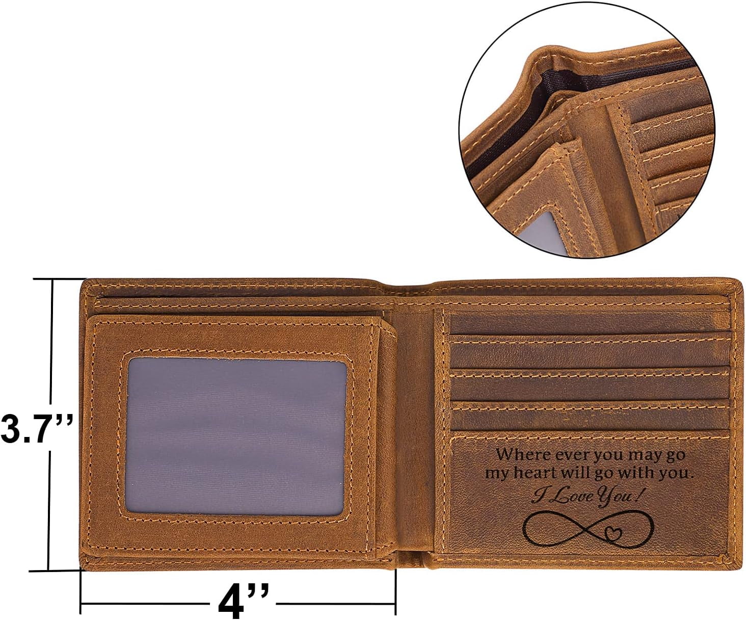 TRAHOO-Engraved Wallets for Men Leather Wallet Mens Personalized Gifts ...