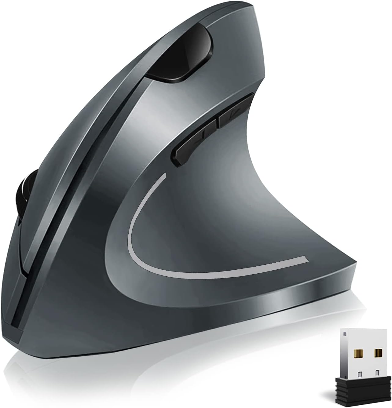 TRAHOO-Ergonomic Mouse, Optical Vertical Mouse Rechargeable USB Mouse 2 ...