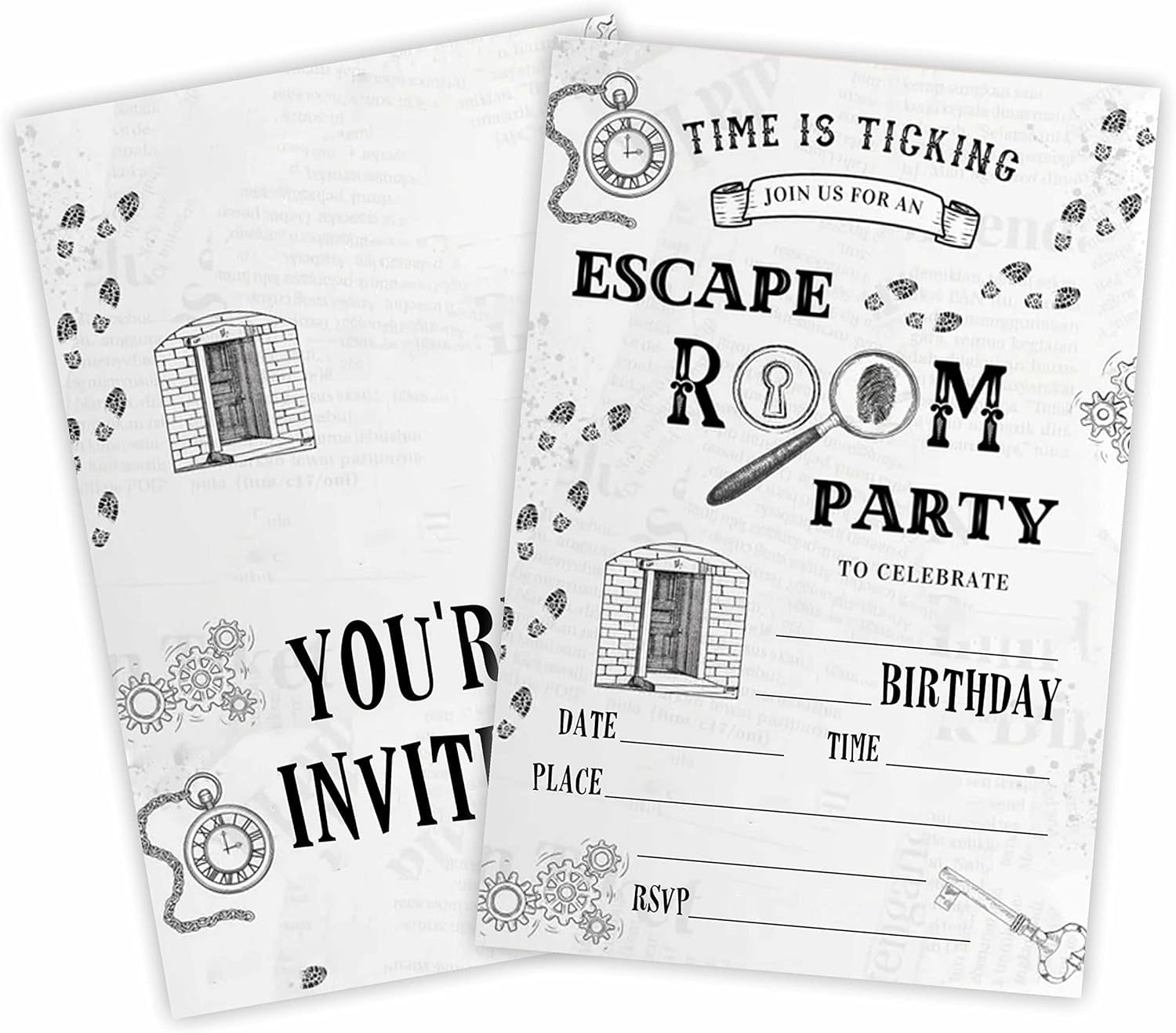 TRAHOO-Escape Room Theme Birthday Party Invitation, Mystery Invite ...