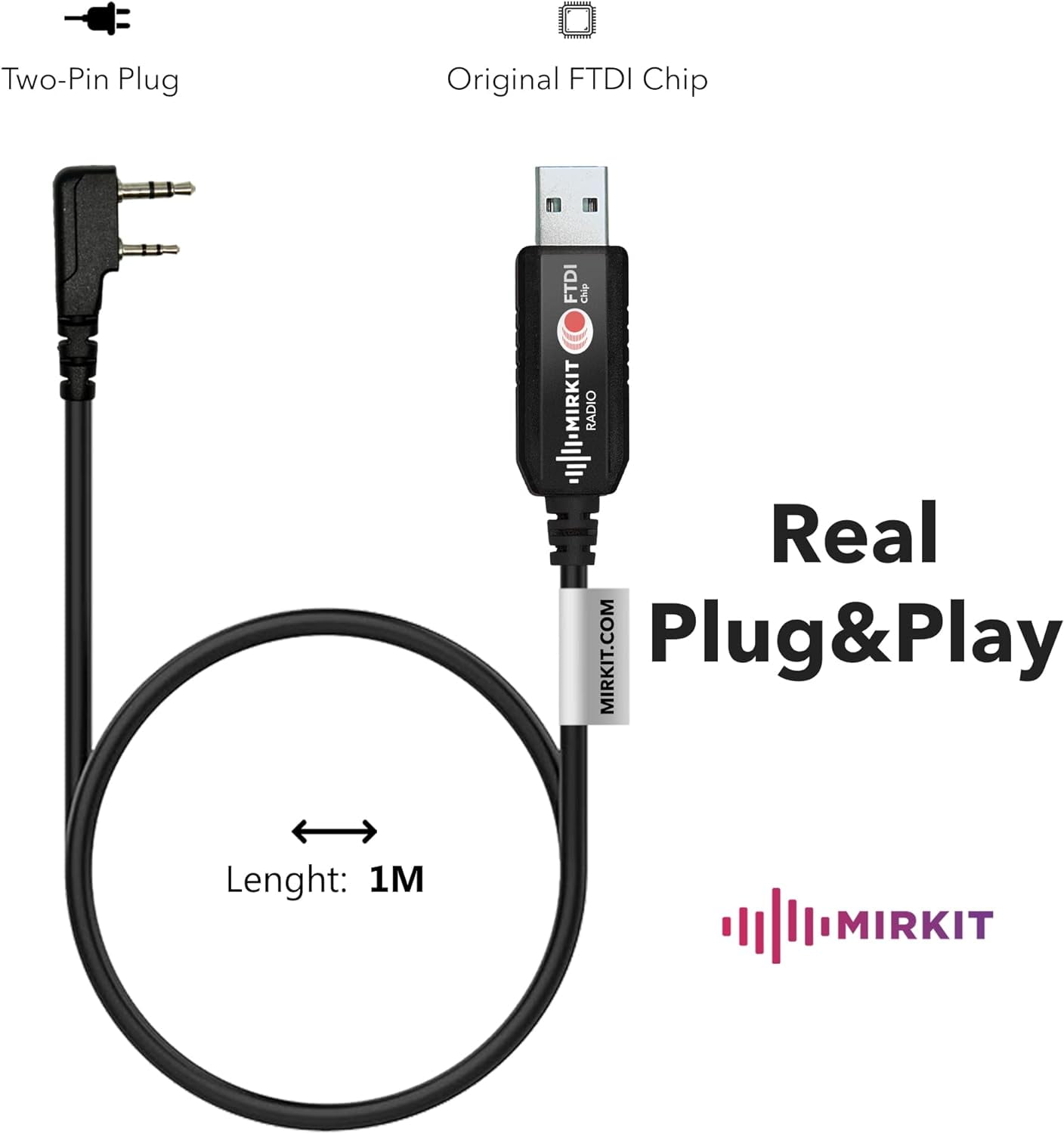TRAHOO-FTDI USB Baofeng Programming Cable for Flashing Ham Radios ...