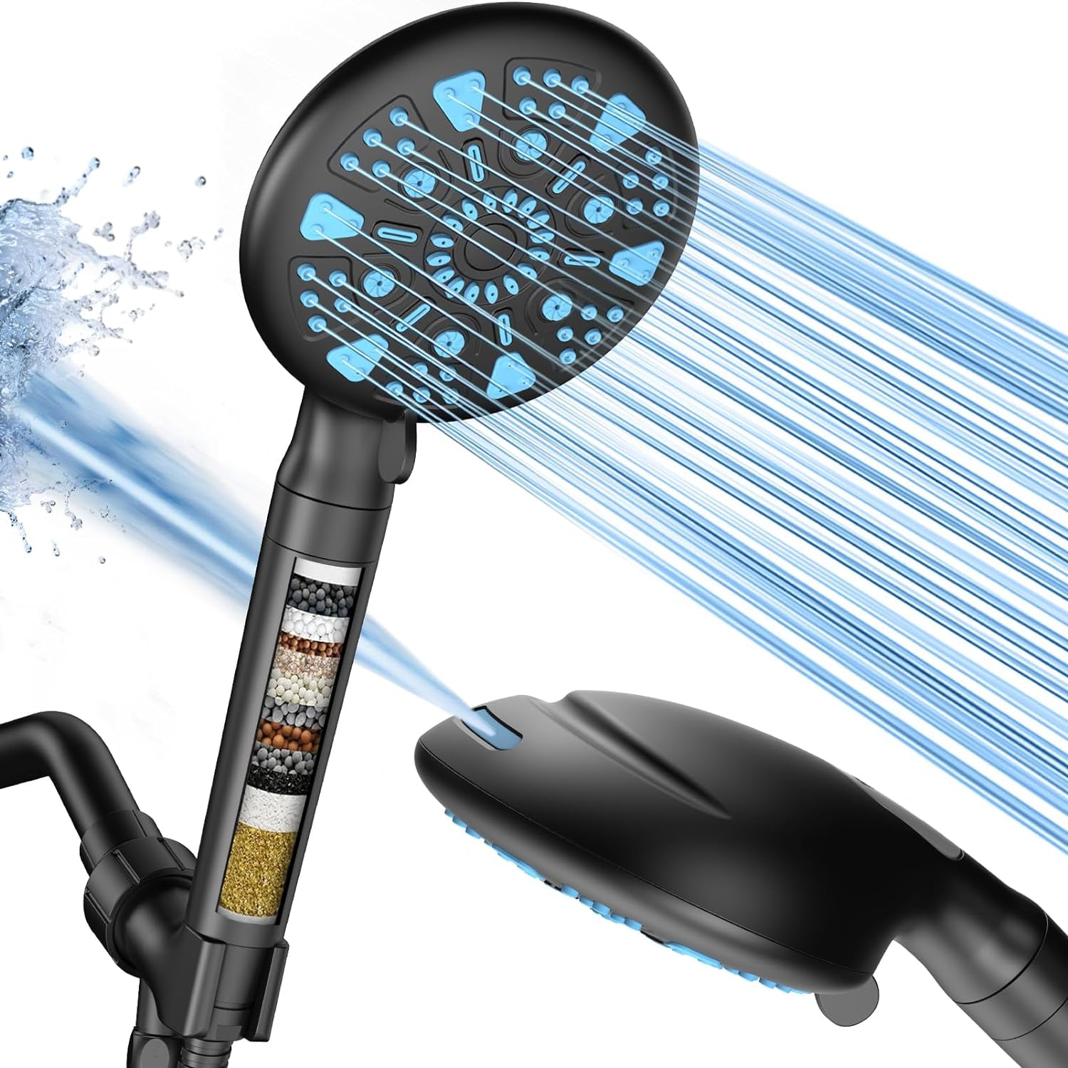TRAHOO-Filtered Shower Head with Handheld, High Pressure 9-Mode Shower ... TRAHOO-Filtered Shower Head with Handheld, High Pressure 9-Mode Shower ...