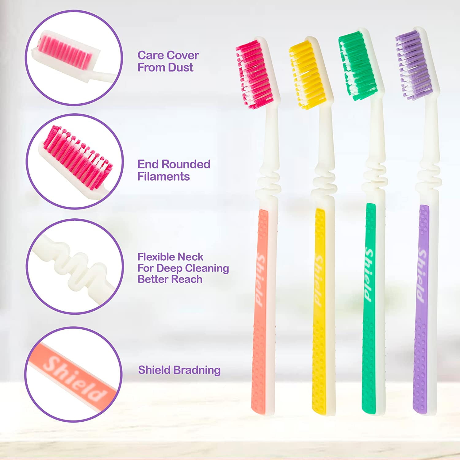 TRAHOO-Flex Manual Toothbrush Value Pack, Full Multi-Level Filaments ...