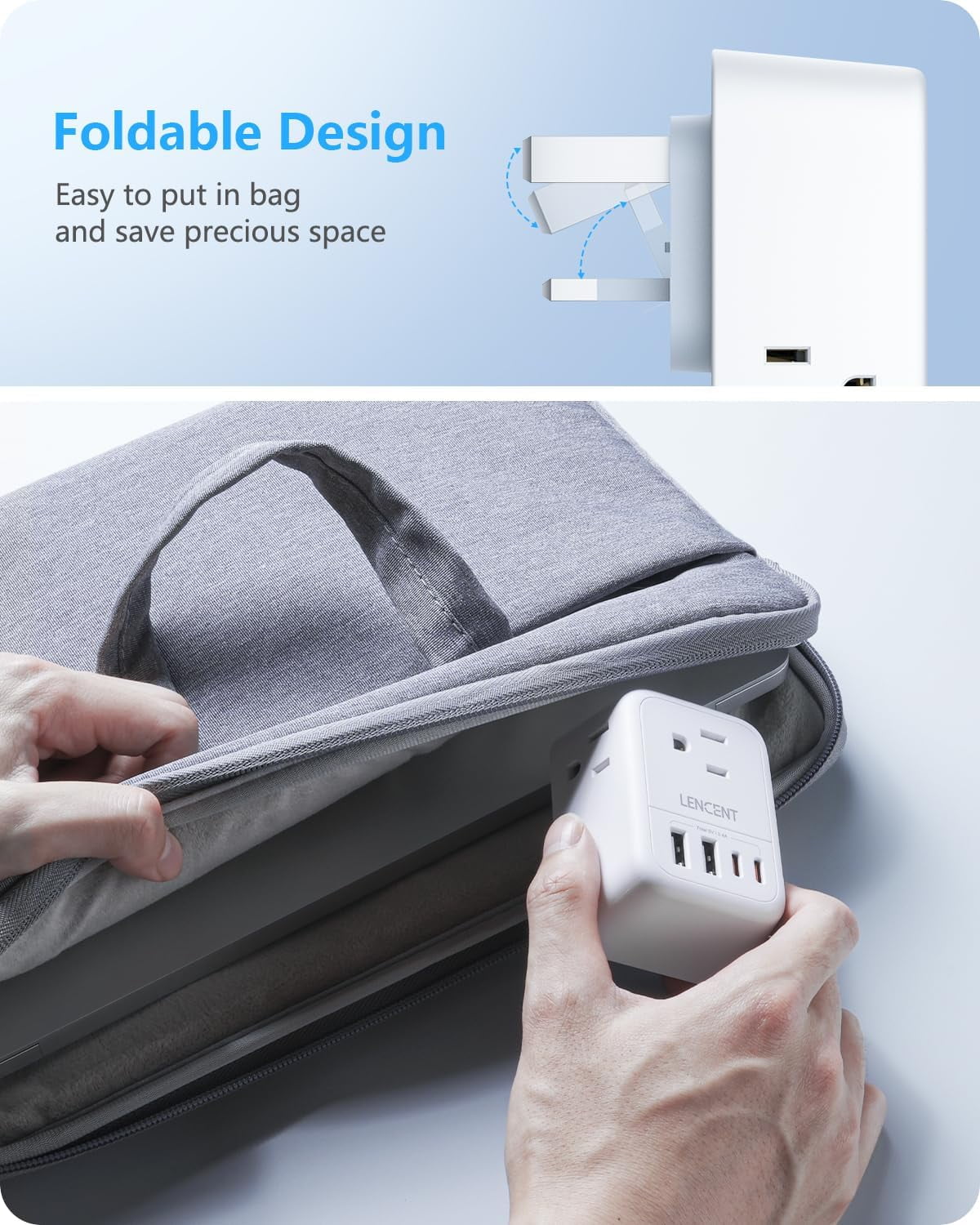 TRAHOO-Foldable US to UK Plug Adapter, Type G Travel Outlet Adapter ...