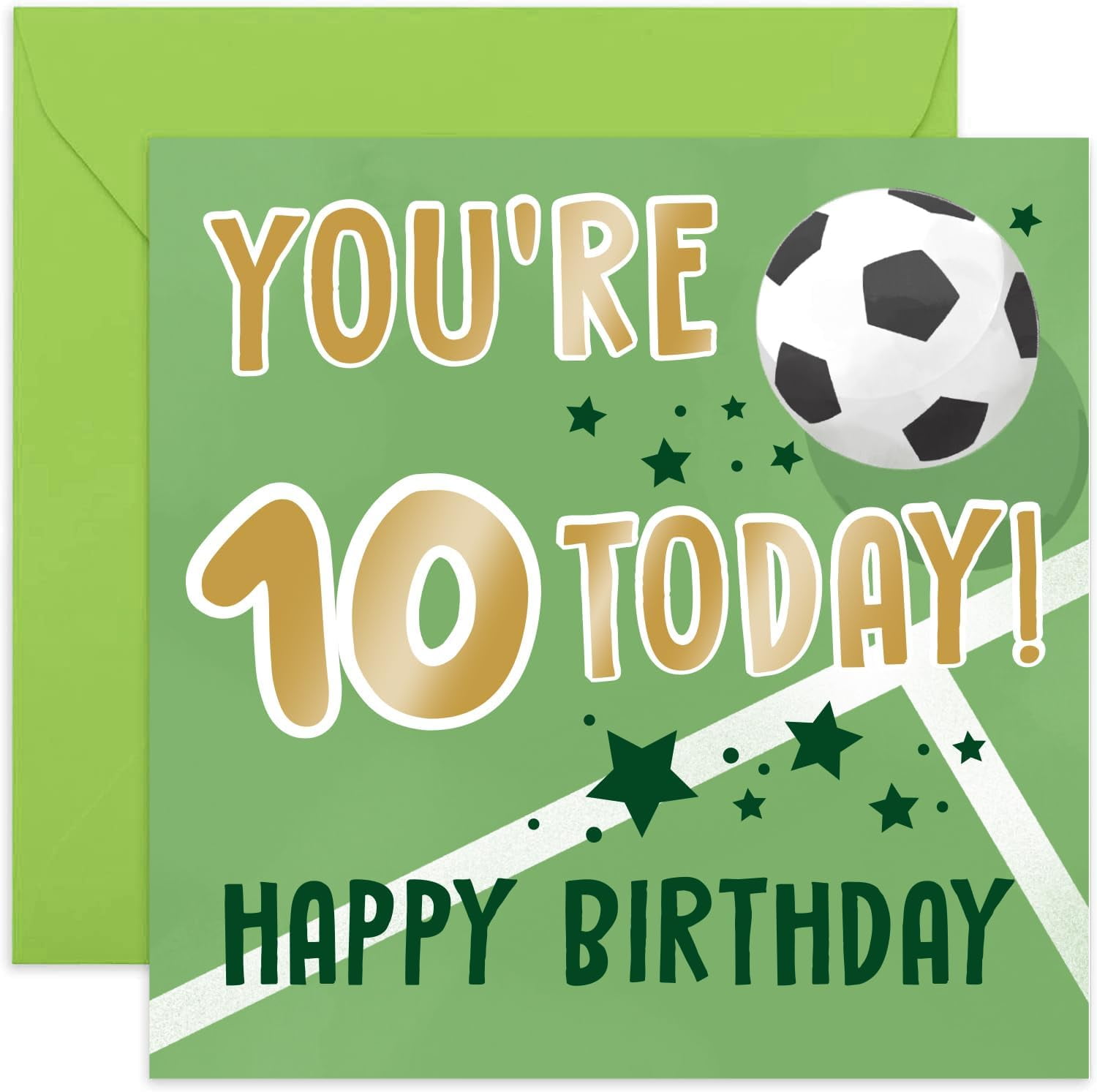 TRAHOO-Football Birthday Card for Boy Girl - 10th Birthday Card for Him ...