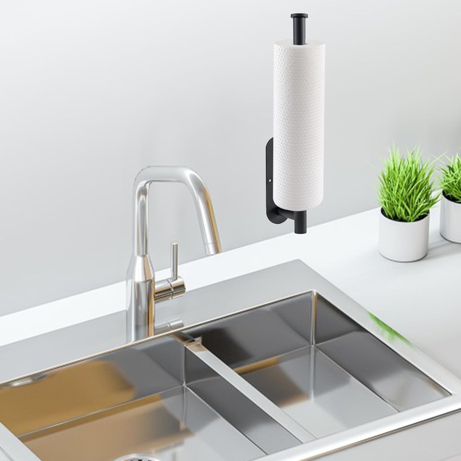 TRAHOO-Foyou Paper Towel Holder Under Cabinett Countertop Wall Mount ...