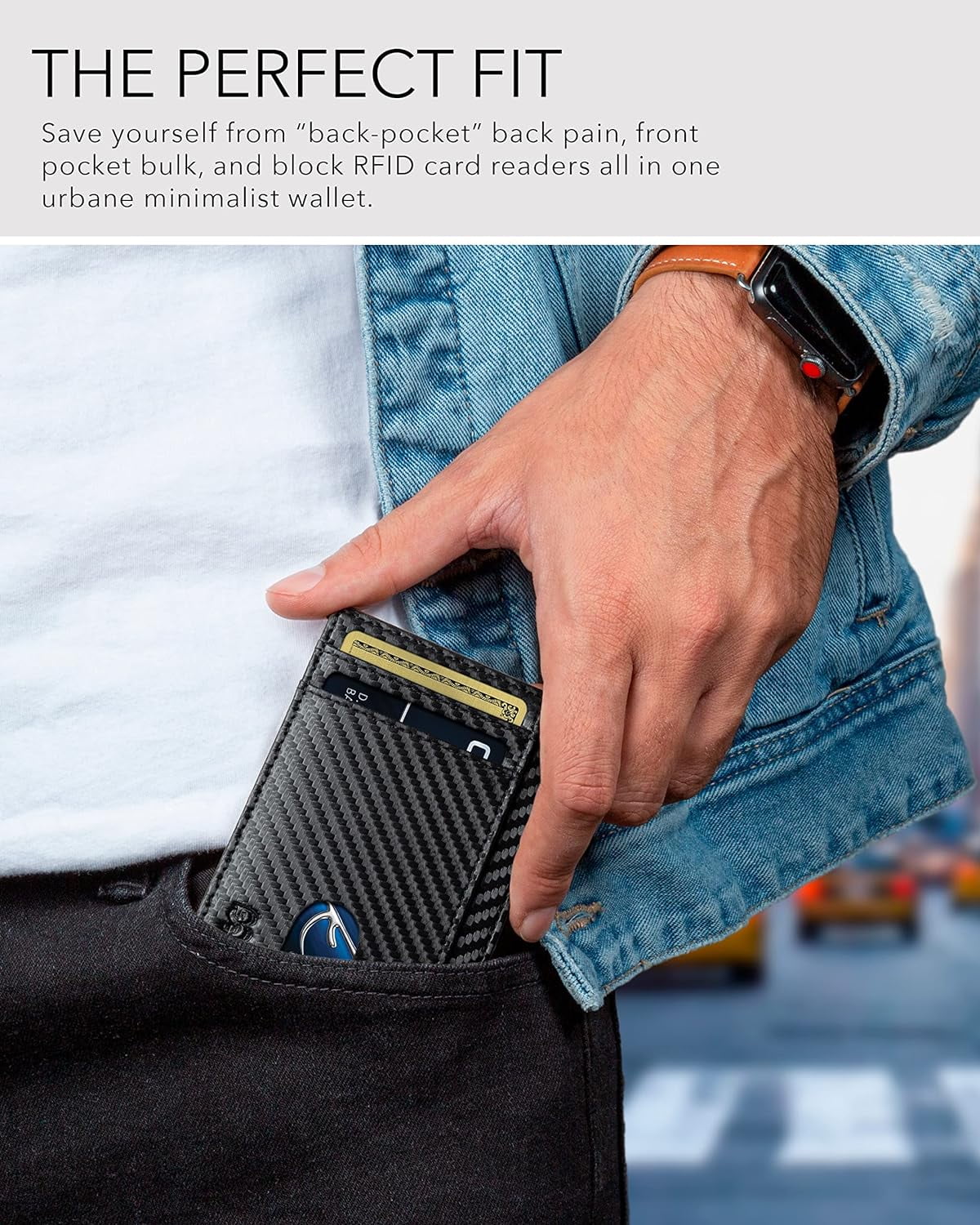 TRAHOO-Front Pocket Wallet with Money Clip Magnetic. Bifold Minimalist ...