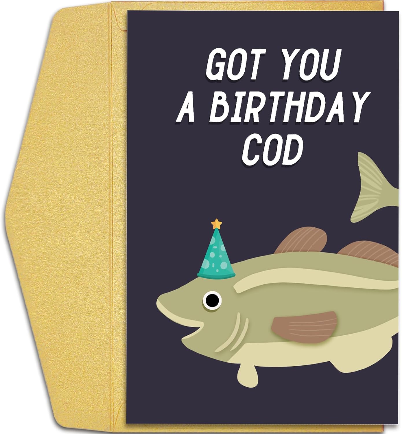 TRAHOO-Funny Fish Birthday Card for Him Her, Humorous Cod Pun Birthday ...