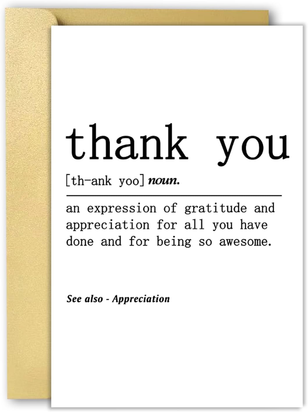 TRAHOO-Funny Thank You Definition Card for Men Women, Nice Graduation ...