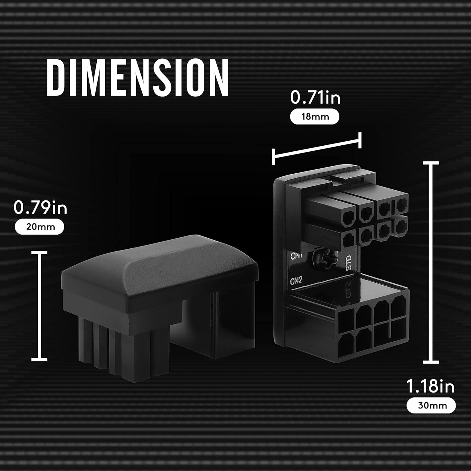 TRAHOO-GPU VGA PCIE 8 Pin U Turn 180 Degree Angle Connector Power ...