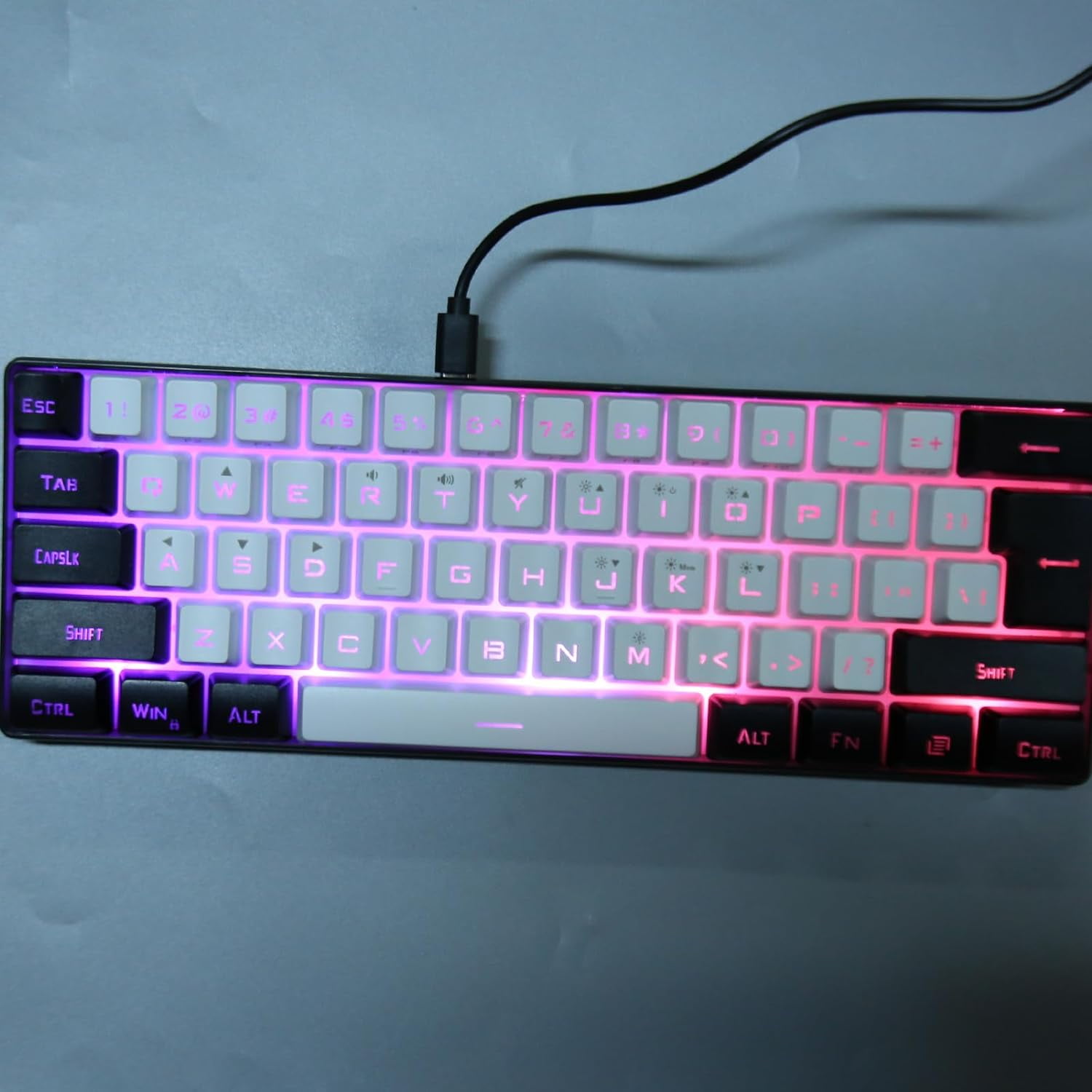 TRAHOO-Gaming Keyboard 60 Percent, Wired Compact Mechanical Keyboard 61 ...