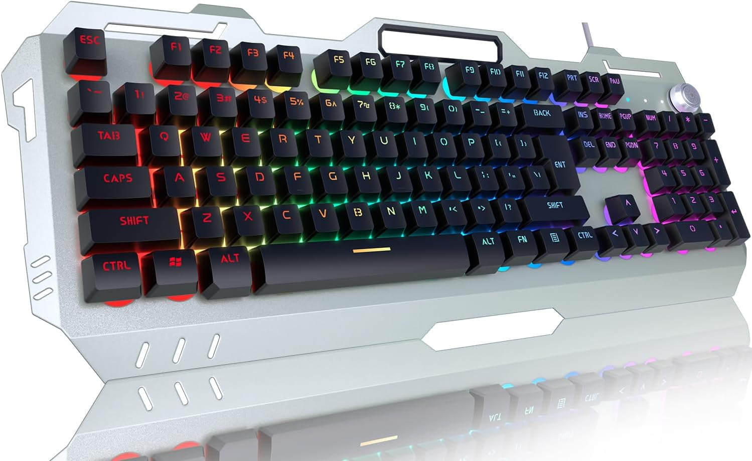 TRAHOO-Gaming Keyboards, 104 Keys All-Metal Panel Wired Gaming Keyboard ...