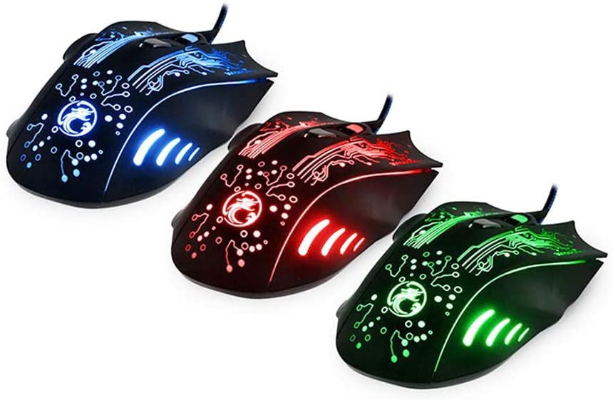 TRAHOO-Gaming Mouse USB Optical 5500 Dpi 6 Buttons Wired Mice for Gamer ...