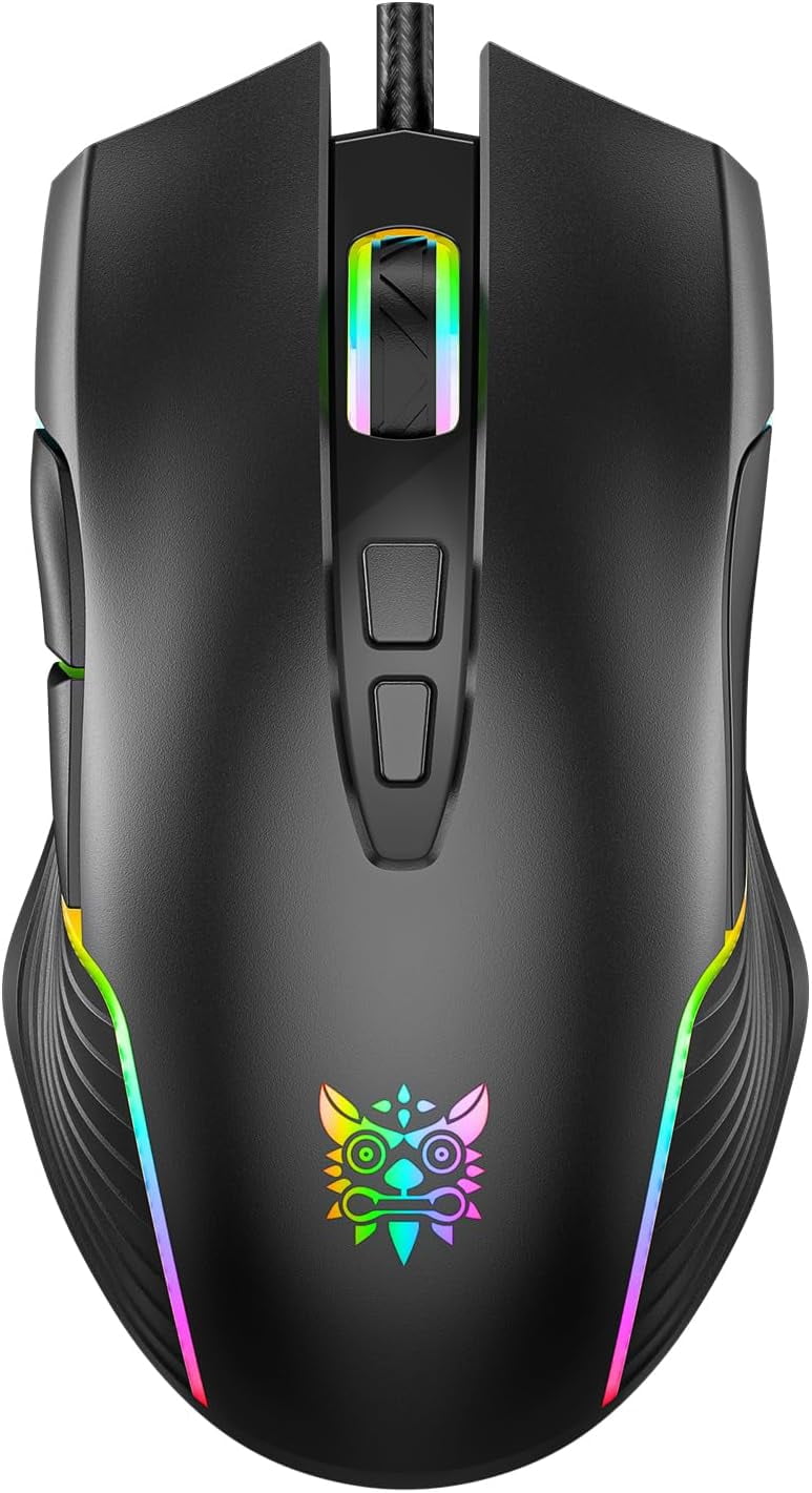 TRAHOO-Gaming Mouse Wired, Ergonomic Optical Mice with 7 Color ...
