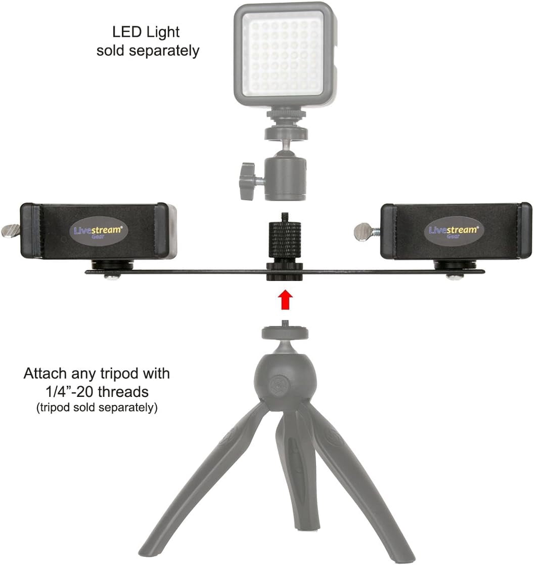 TRAHOO-Gear® - Dual Device Mounting Bar for Live Stream or Zoom, 2 Ball ...
