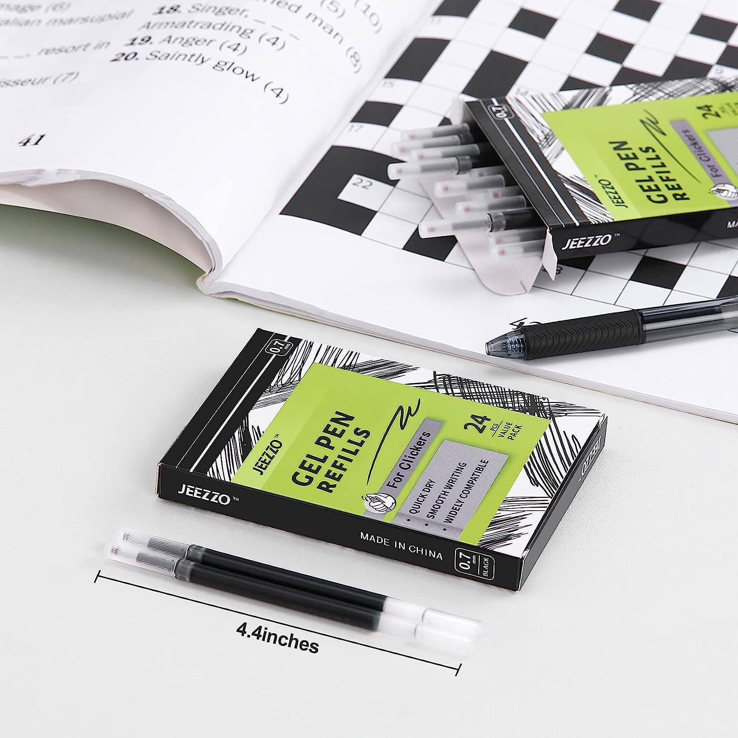 TRAHOO-Gel Ink Refills for Retractable Click Pens Black Medium Point ...