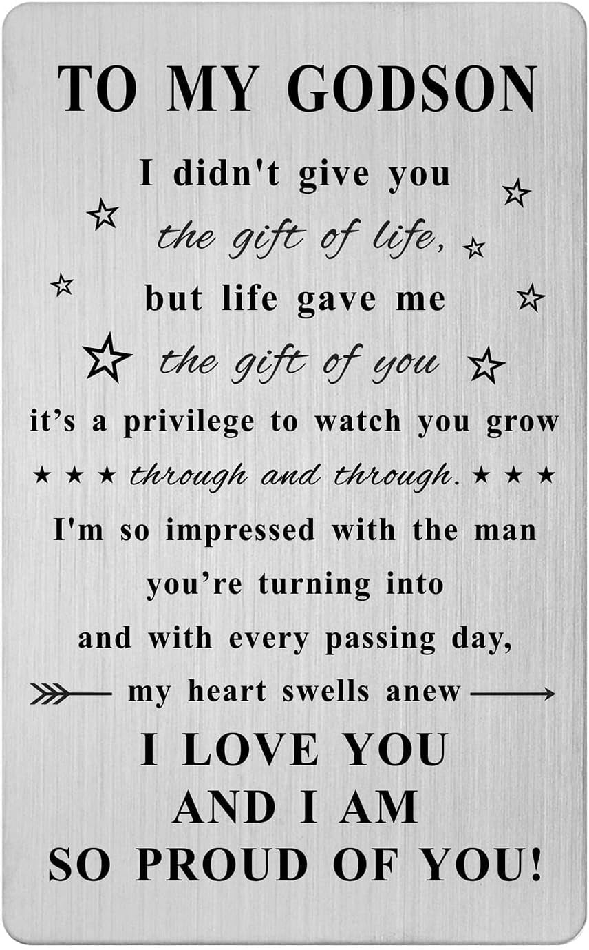 TRAHOO-Godson Gifts from Godmother, Personalized Godson Birthday Card ...