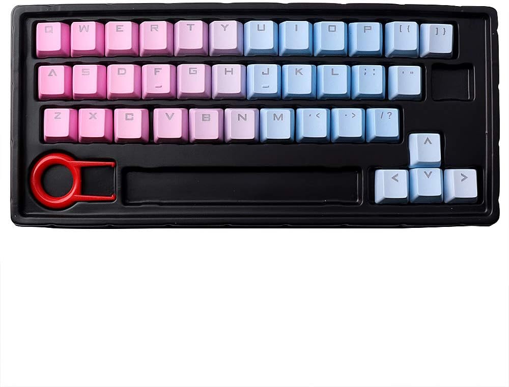 TRAHOO-Gradient Color Keycap 37 PBT Double Shot Injection Backlit ...