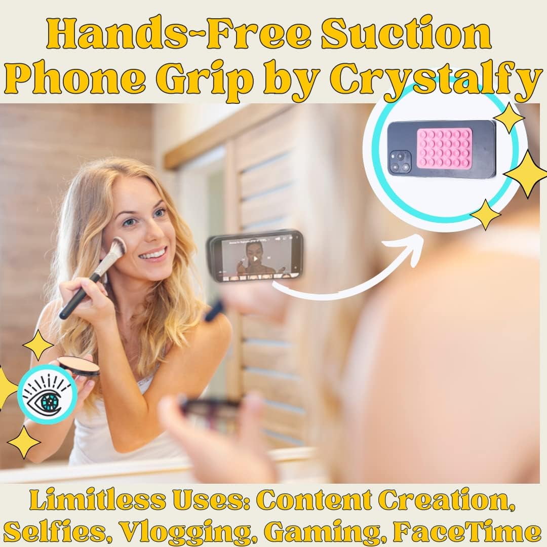 TRAHOO-Grips Mystick Sticky Phone Stand Silicone Suction Phone Case Mount, Content Creator ...