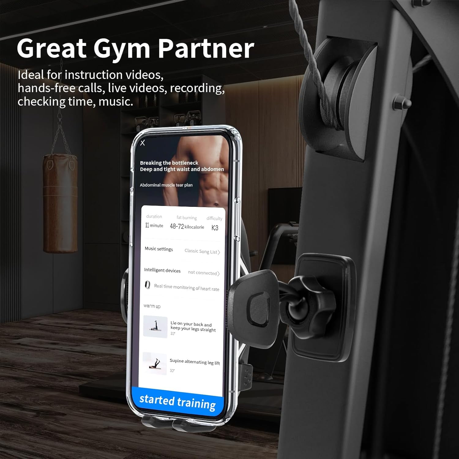 TRAHOO-Gym Magnetic Phone Holder Mount,Magnetic Phone Holder for Gym ...